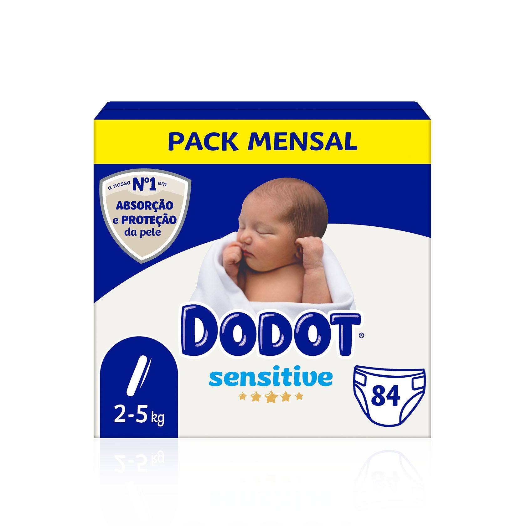 Dodot Sensitive Fraldas T1 (2-5 kg) 84 un